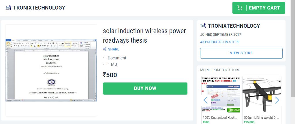 TRONIX TECHNOLOGY: ELECTRICAL PROJECTS ABSTRACT/THESIS FILE