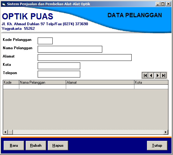 Code Program Input Data Pelanggan (Sistem Penjualan dan Pembelian Alat ...