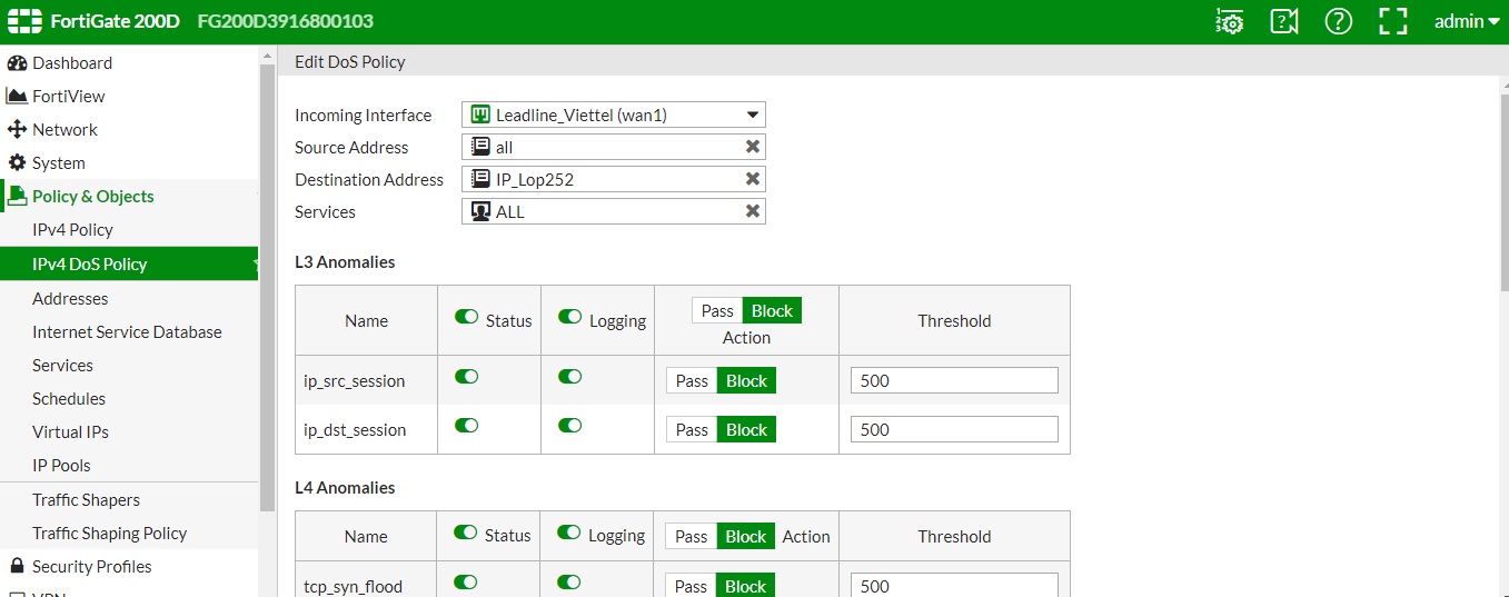 Cấu hình IPS, DOS trên Firewall Fortigate ~ TỔNG HỢP THÔNG TIN CỦ CHUỐI