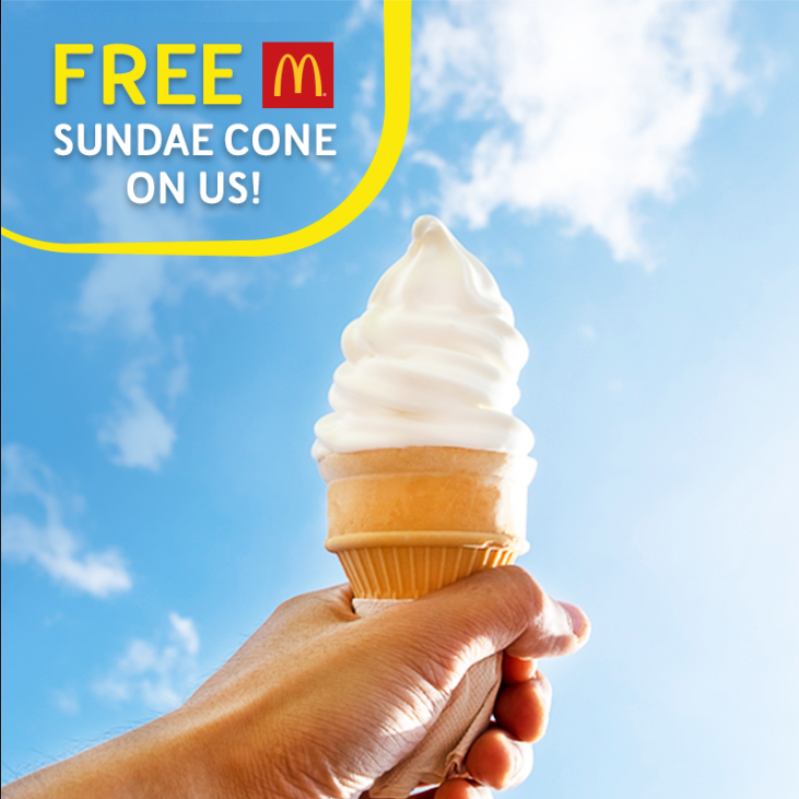 McDonalds 免费送出Sundae Cone！不需要任何消费！快去领取~ - Leesharing