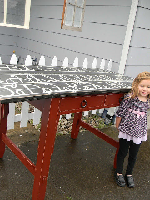 Emily's Up-cycled Furniture: Cursive Alphabet Table