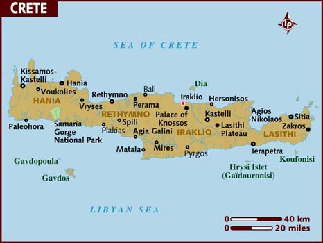 Map of Crete Province Area | Map of Greece Regional Political Province