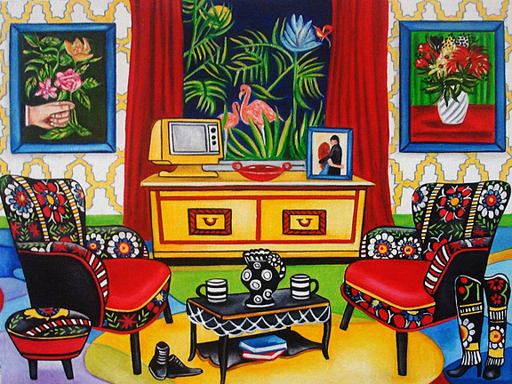 Interior Still Life Floral oil Painting Flower Power Rousseau by k ...