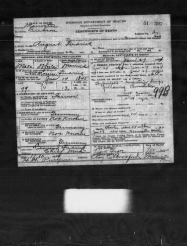 Journey to the Past: The Michigan Death Certificates, 1921-1946 Are Now ...