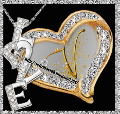 Iniciales Nombres y Más: Corazón brillante con iniciales S a la Z