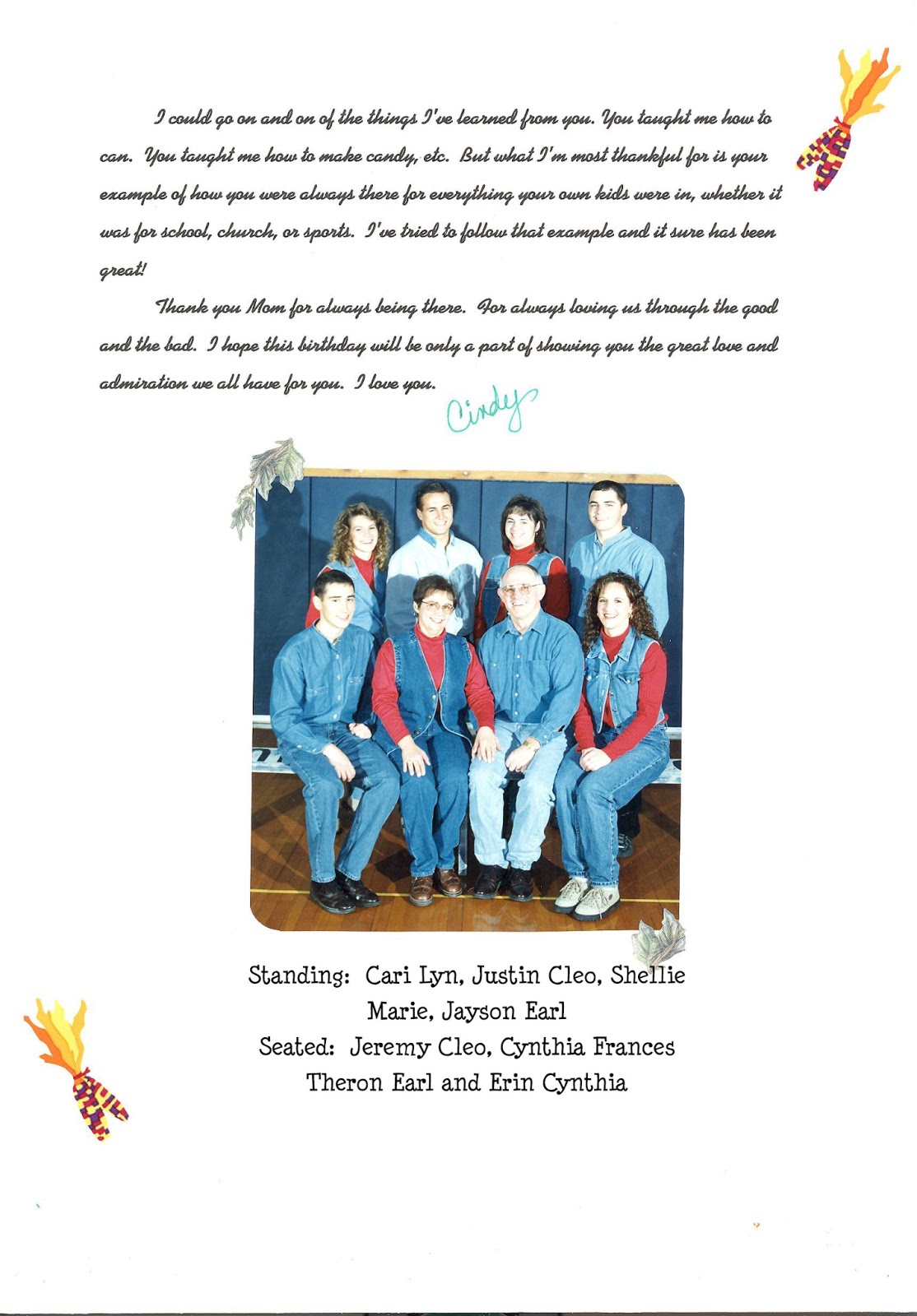 Cook Family History: Cynthia Frances Viera Cook's Tribute