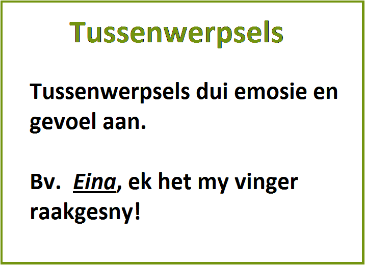Woordsoorte: Tussenwerpsels