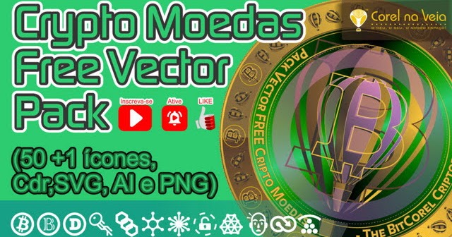 Pack Cripto Moedas Vector AI, SVG e PNG FREE - Corel na Veia