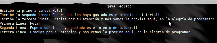 La alegría de programar: Como leer desde el Teclado en Java