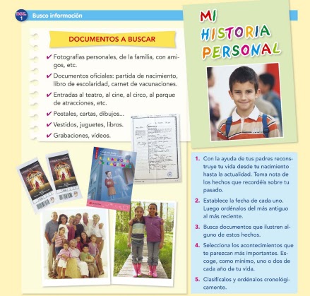 Tercero de Primaria: TRABAJO: MI HISTORIA PERSONAL