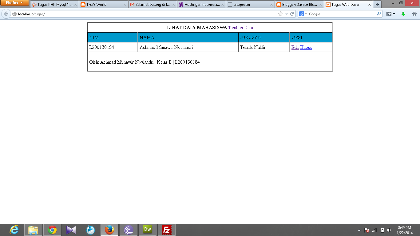 Insert Edit Delete dengan PHP mySQL ~ Crezpector Blog's Insert Edit Delete dengan PHP mySQL ~ Crezpector Blog's