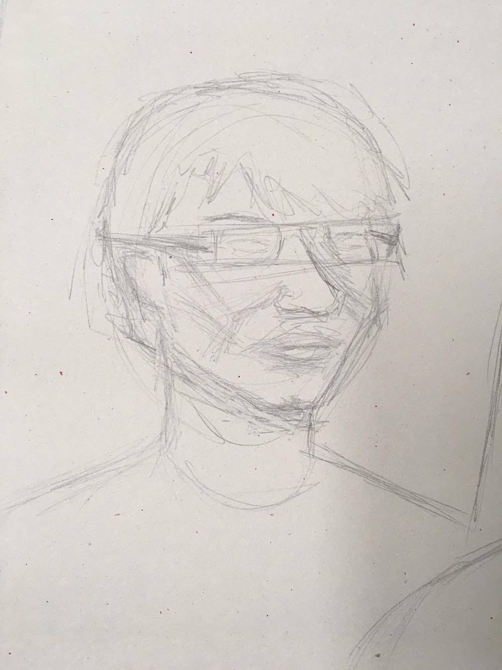 Chandani Parekh: Life drawing - heads in boxes