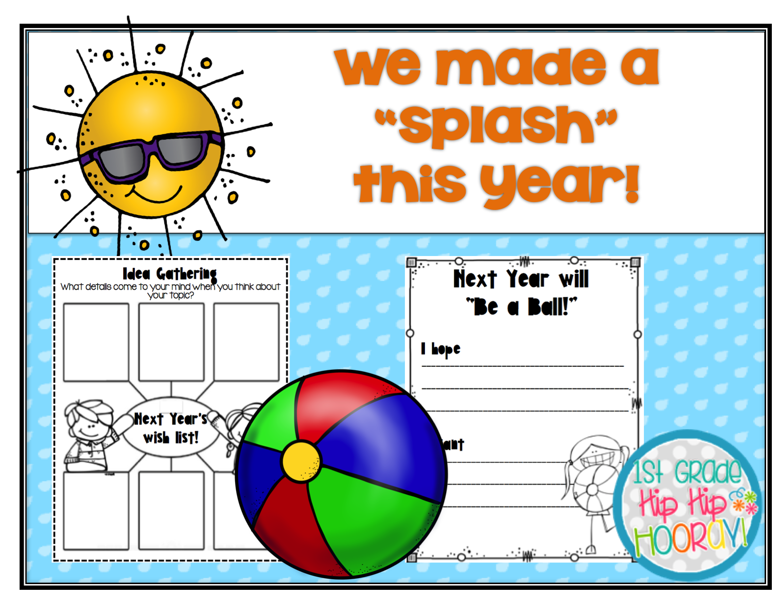 1st Grade Hip Hip Hooray End Of The Year June Writing With Craft 1st-grade-hip-hip-hooray-end-of-the-year-june-writing-with-craft