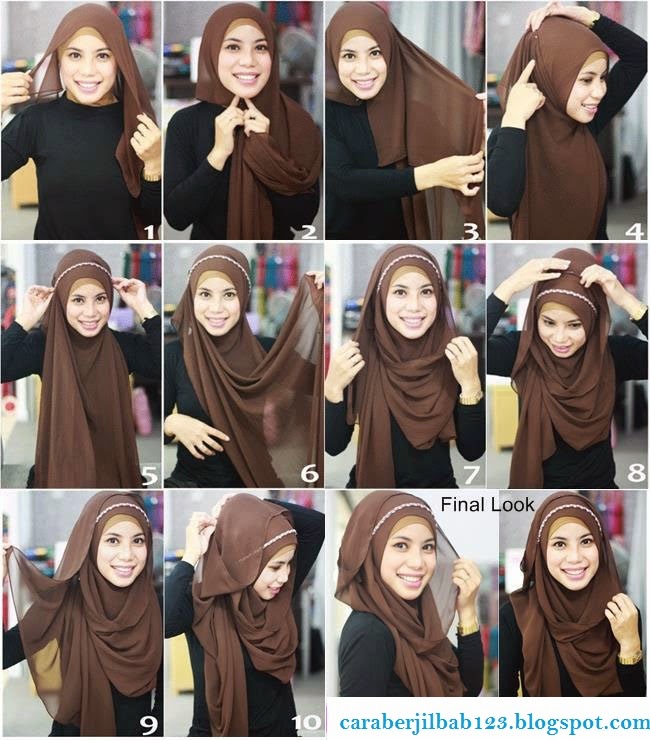 Tutorial Jilbab Pashmina Cantik With Headband | Kumpulan Panduan Cara ...