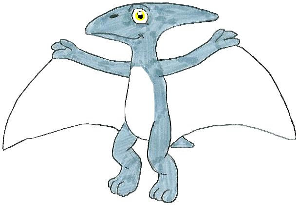 Cartoon Characters: Mattias and His Backpack of Dinosaurs