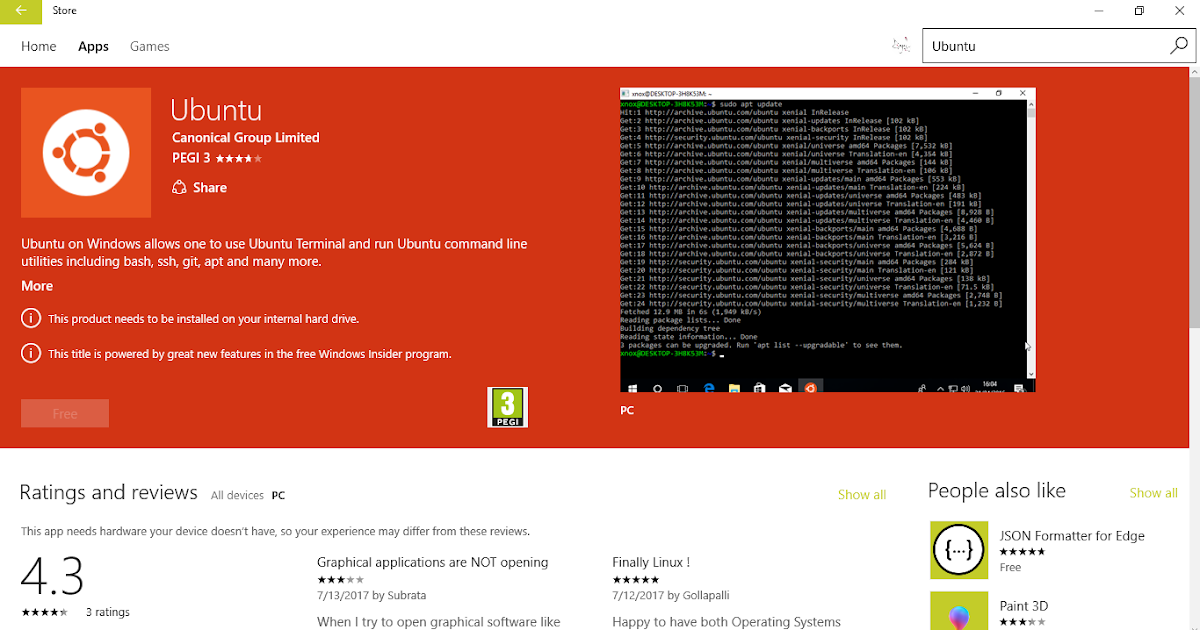 Ubuntu Linux for Windows 10 Released