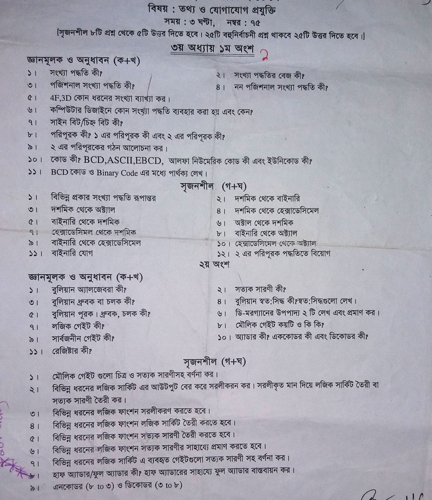 HSC ICT Suggestion 2023 with Question Paper