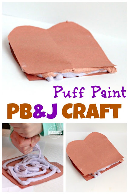 Puff Paint Peanut Butter and Jelly Craft | testing