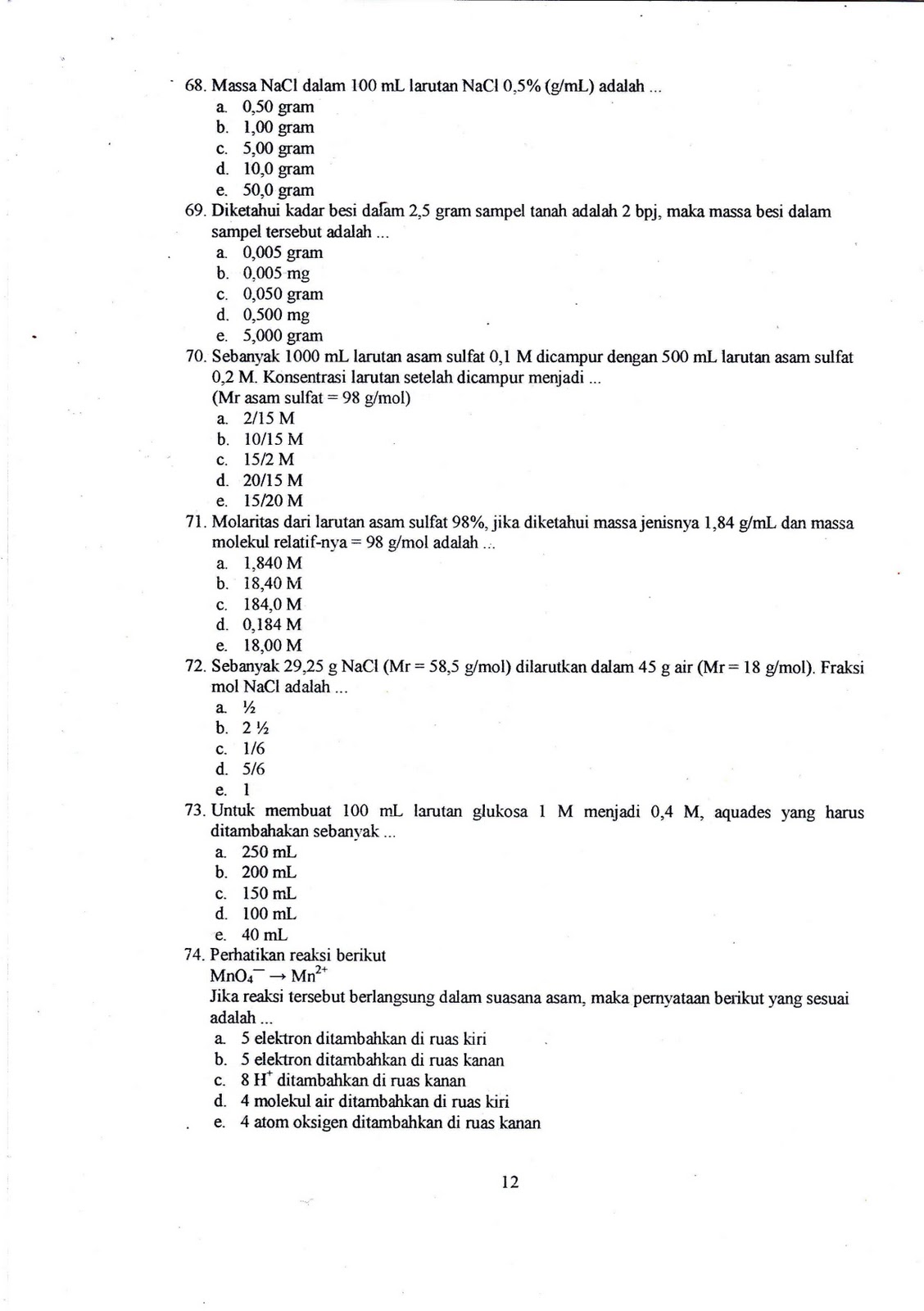 Chemist Fun Days (CFD): Soal penyisihan CCK, Oka dan OKk