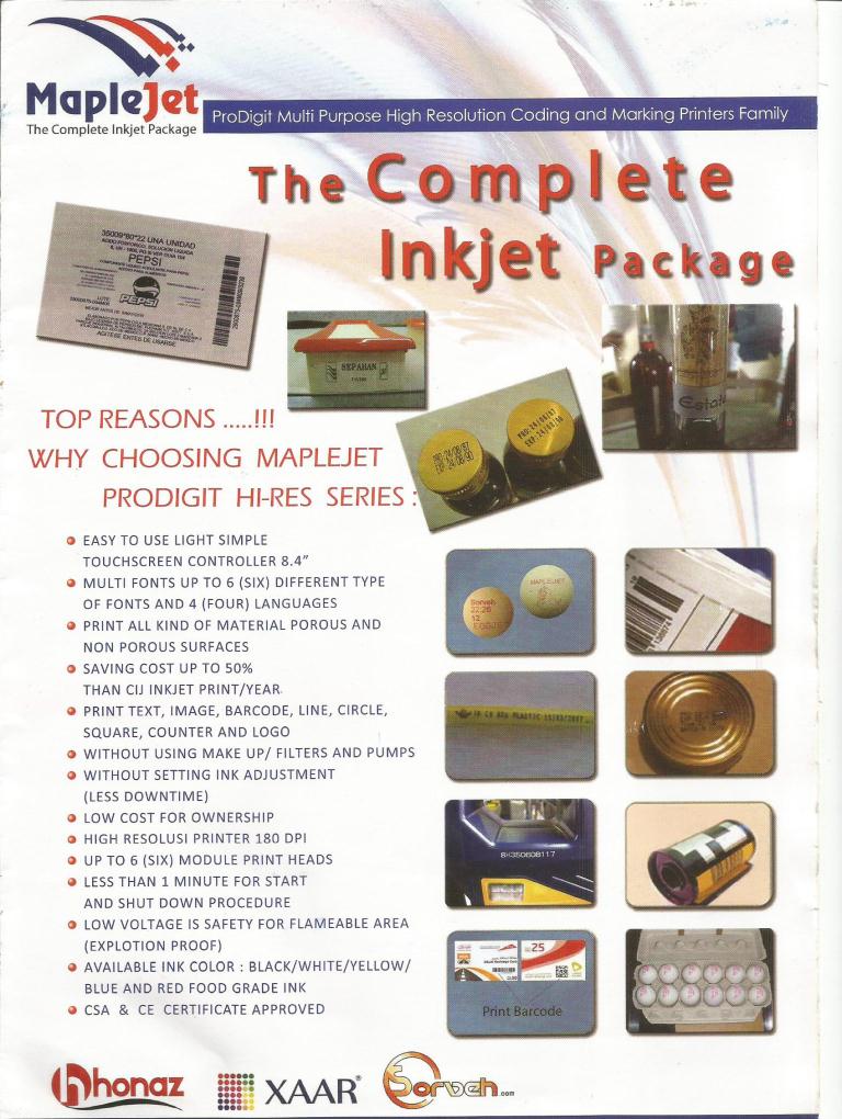 PT. Sanyu Akira Sekindo: Catalog Maplejet (Ink Jet Printer)