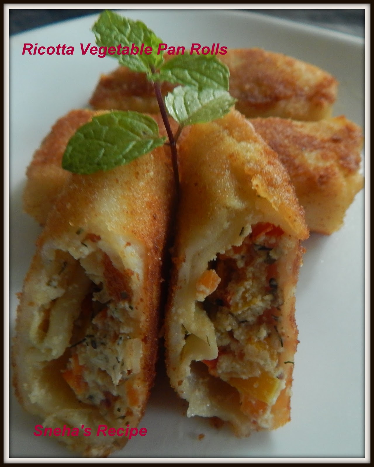 Ricotta Vegetable Pan Rolls - Sneha's Recipe