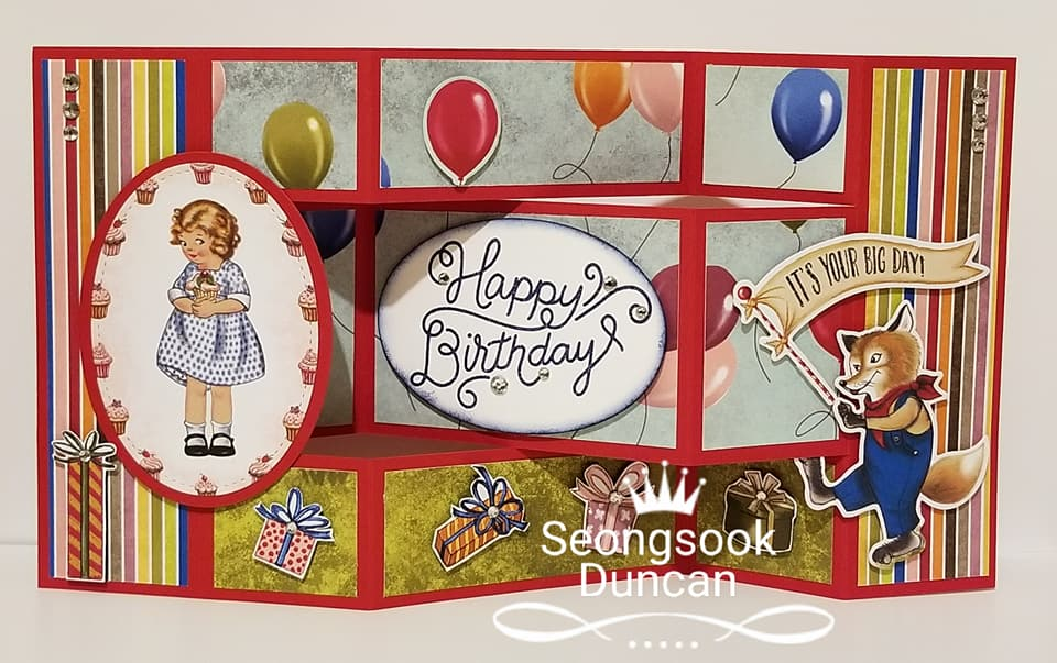Seongsook's Creations: Happy Birthday Tri-Fold Shutter Card for World ...
