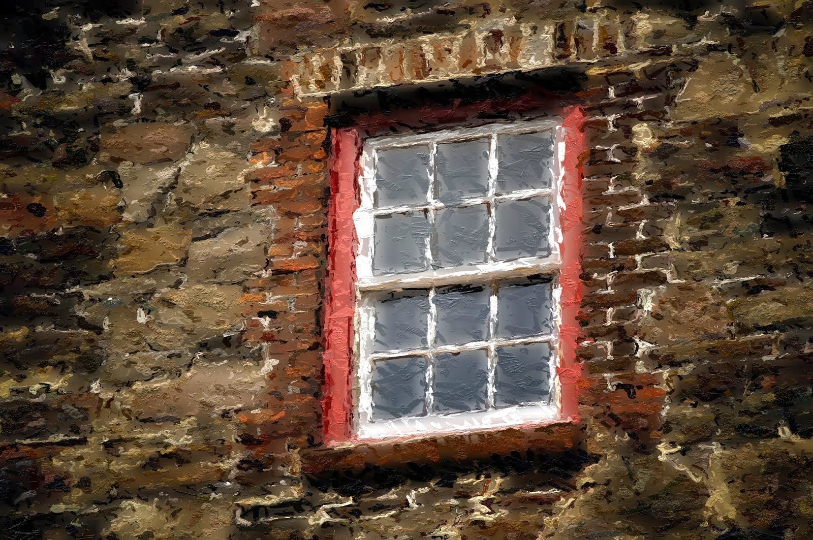 11 brick building window paintings
