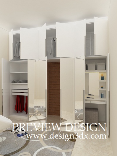 Contoh Gambar Desain Almari Multi fungsi Praktis Cantik - ARUSHA DESAIN