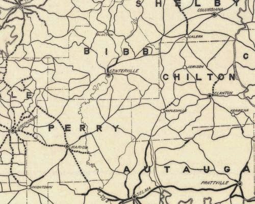 Alabama Yesterdays: Pondering Alabama Maps (4): Early State Road Maps