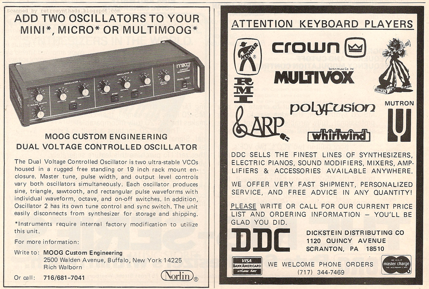 Retro Synth Ads: Moog Music Inc/Moog Custom Engineering "Dual Voltage ...