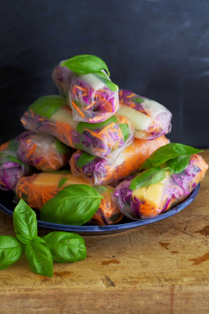 Melon Basil Summer Rolls