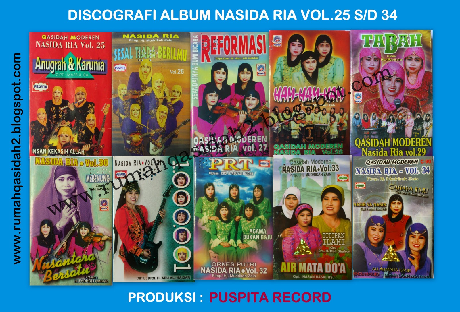 Rumah Qasidah: DISCOGRAFI ALBUM NASIDA RIA