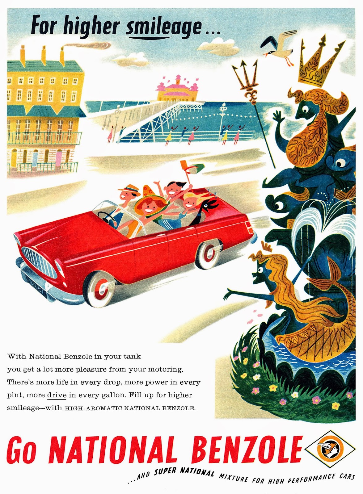 transpress nz: 1957 National Benzole advert, Britain