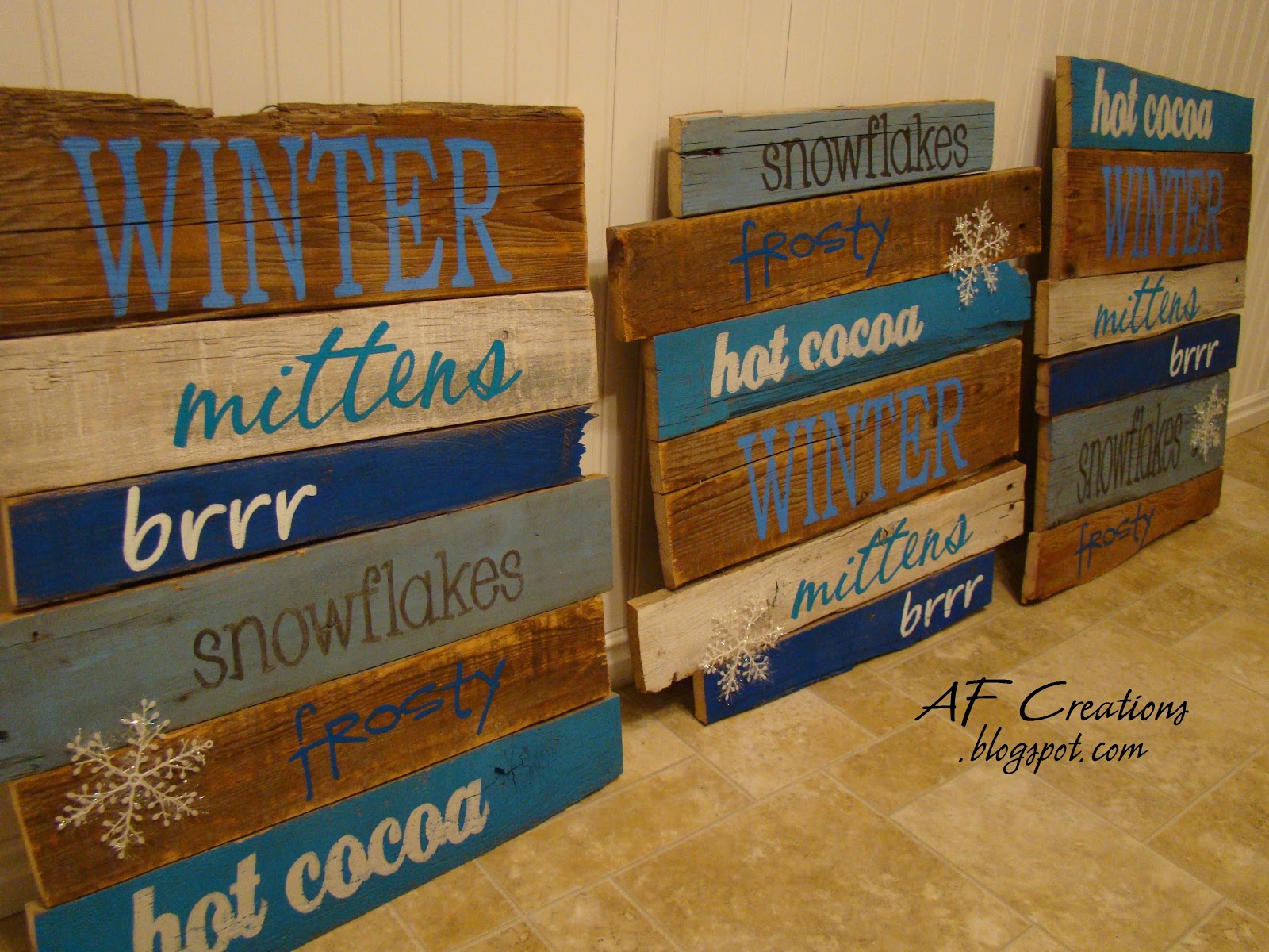A~F Creations: Winter Pallet Signs