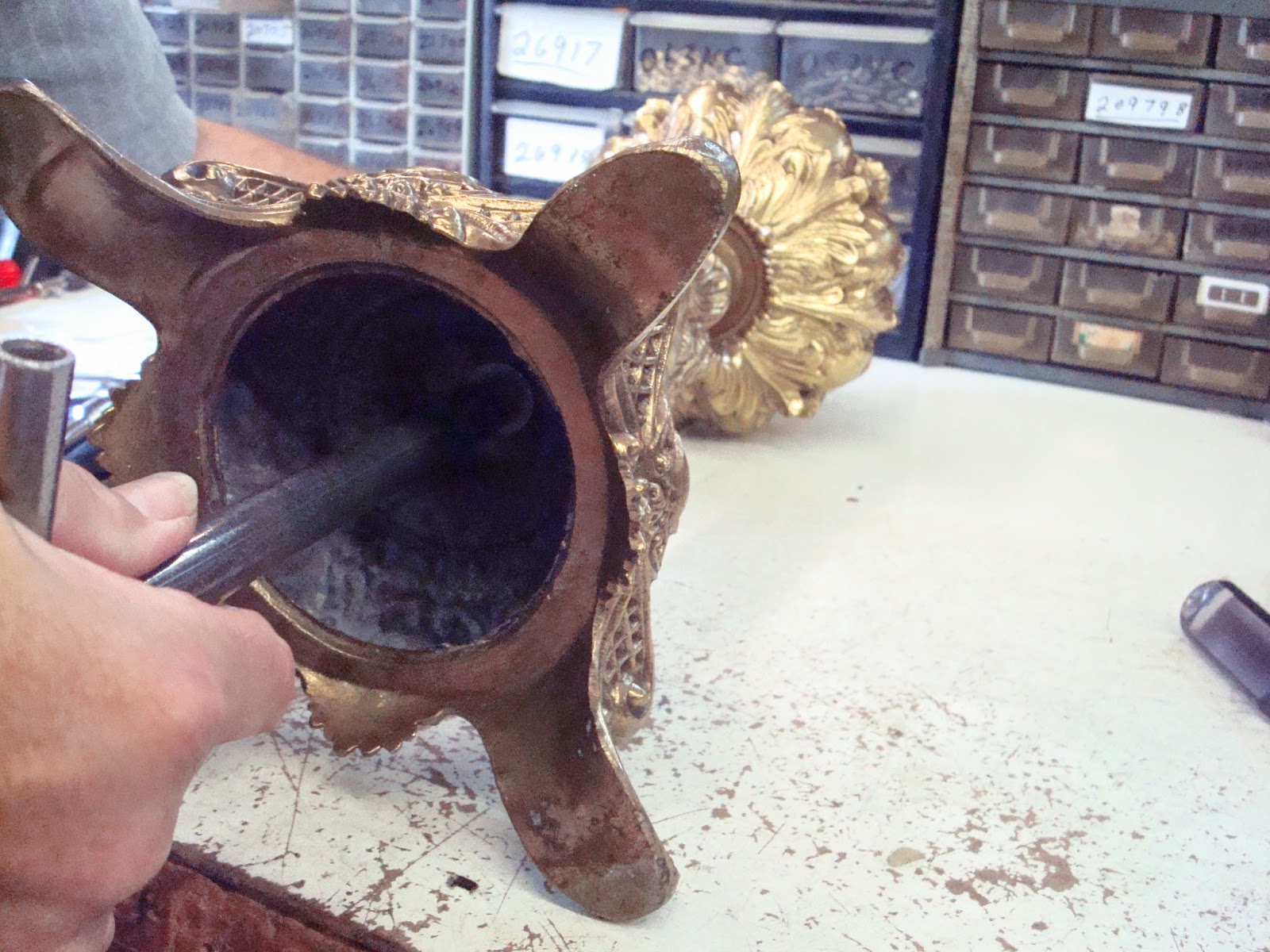 Lamp Parts and Repair | Lamp Doctor: Large Cherub Banquet Lamp with Bad ...