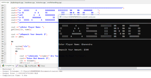 Casino Number Guessing Game in C++ with Project Report | Game