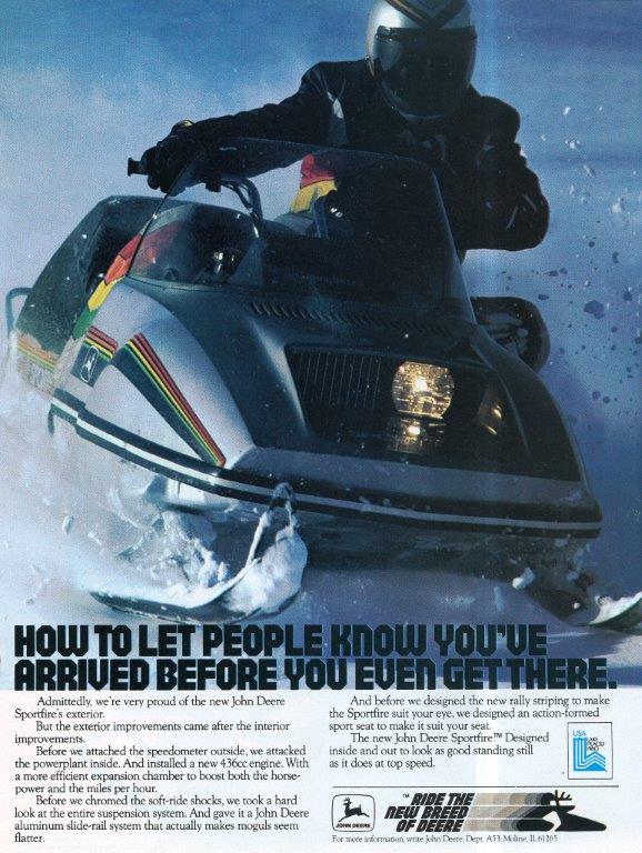 CLASSIC SNOWMOBILES OF THE PAST: 1980 JOHN DEERE SPORTFIRE SNOWMOBILE