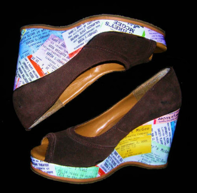 SHOE MAKEOVERS: Covering with Fabric, Lace, and Paper