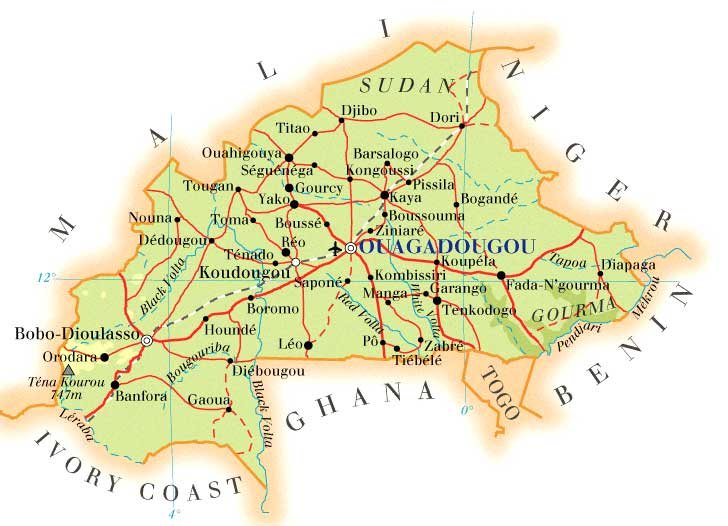 BURKINA FASO - GEOGRAPHICAL MAPS OF BURKINA FASO