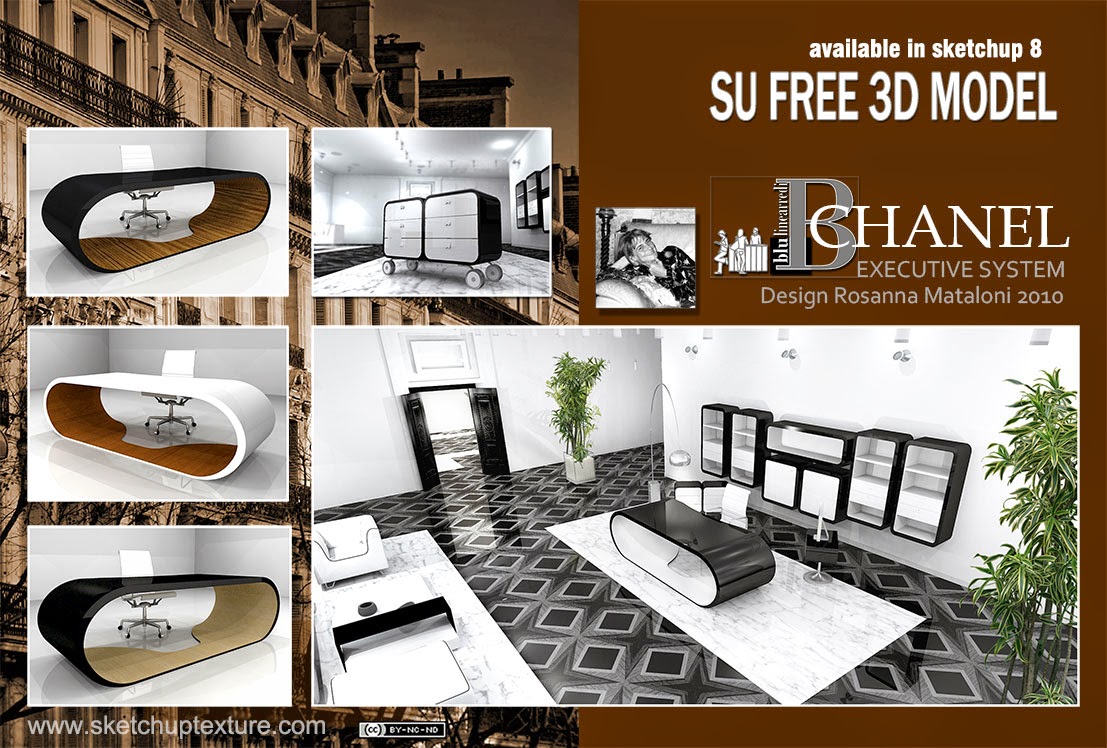Free Sketchup 3d model "Chanel" executive office - tutorial sketchup