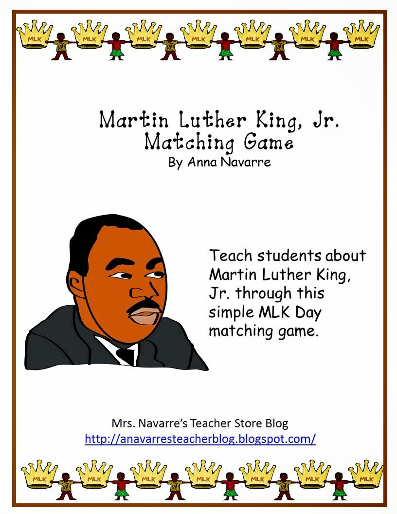 Mrs. Navarre’s Teaching Blog: Martin Luther King, Jr. Matching Game