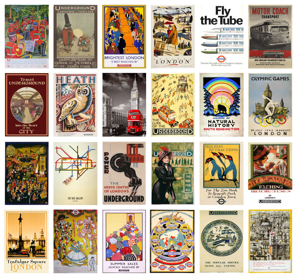 All About London: VINTAGE LONDON UK Retro Underground A4 A3 POSTERS 40 ...