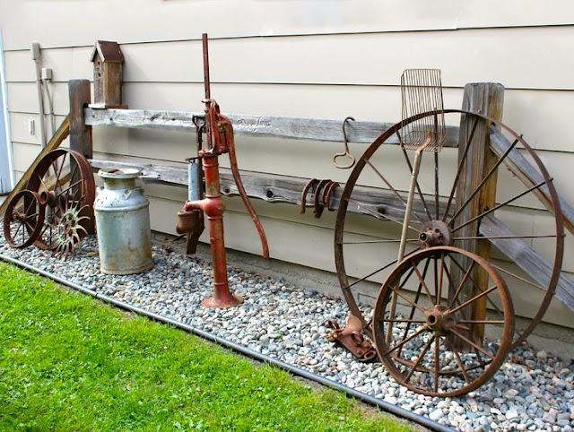 Two Men and a Little Farm: RUSTIC DECOR FLOWERBED INSPIRATION THURSDAY