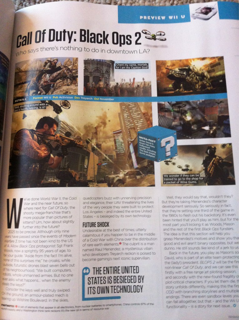 EAA!! （移転しました！→ http://fpsjp.net/）: [BO2] 『Call of Duty:Black Ops 2』Wii U版発売か。海外誌にプレビュー記事（画像あり）