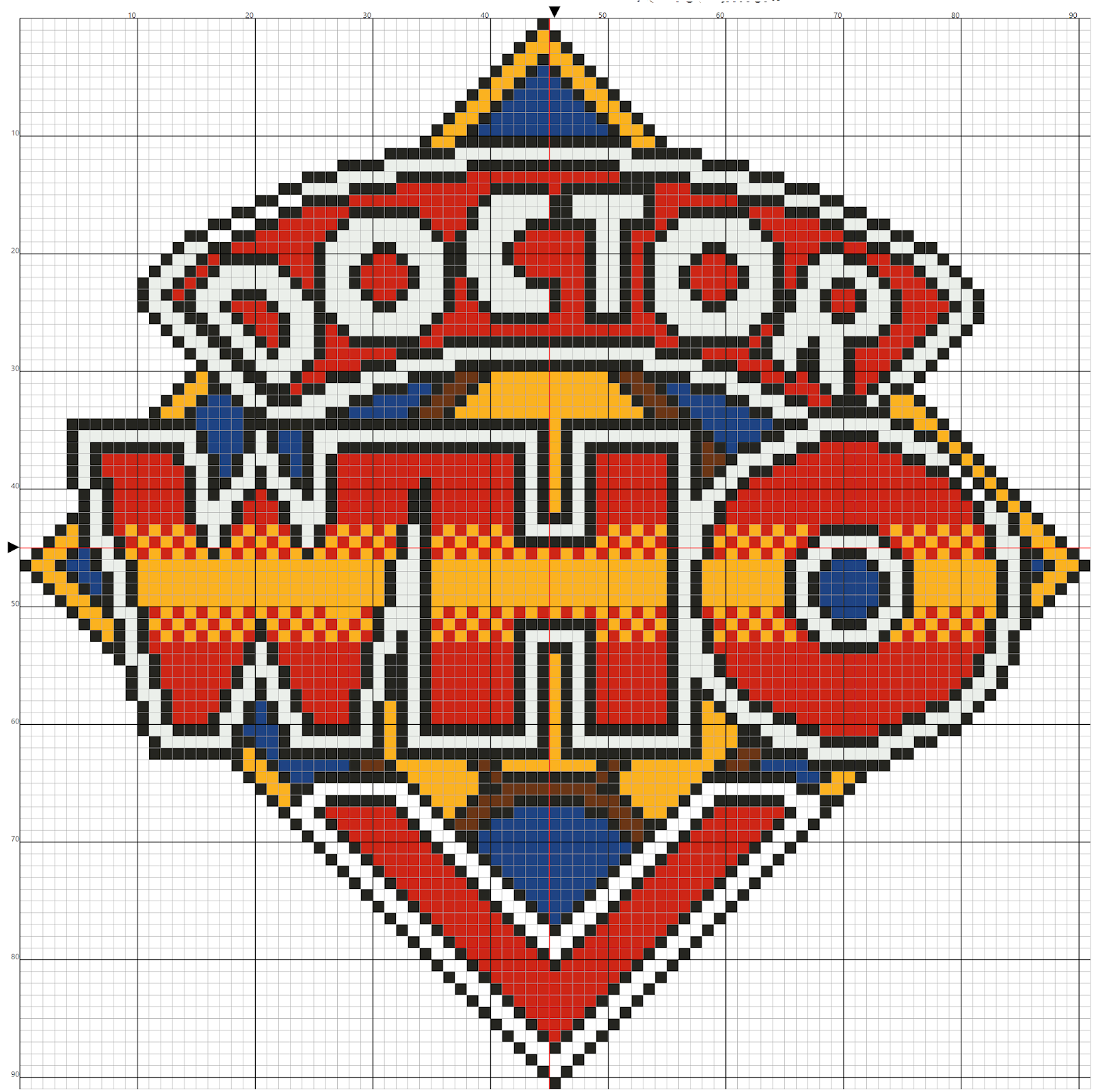 Buzy Bobbins: Classic Doctor Who logo Fourth Doctor cross stitch design