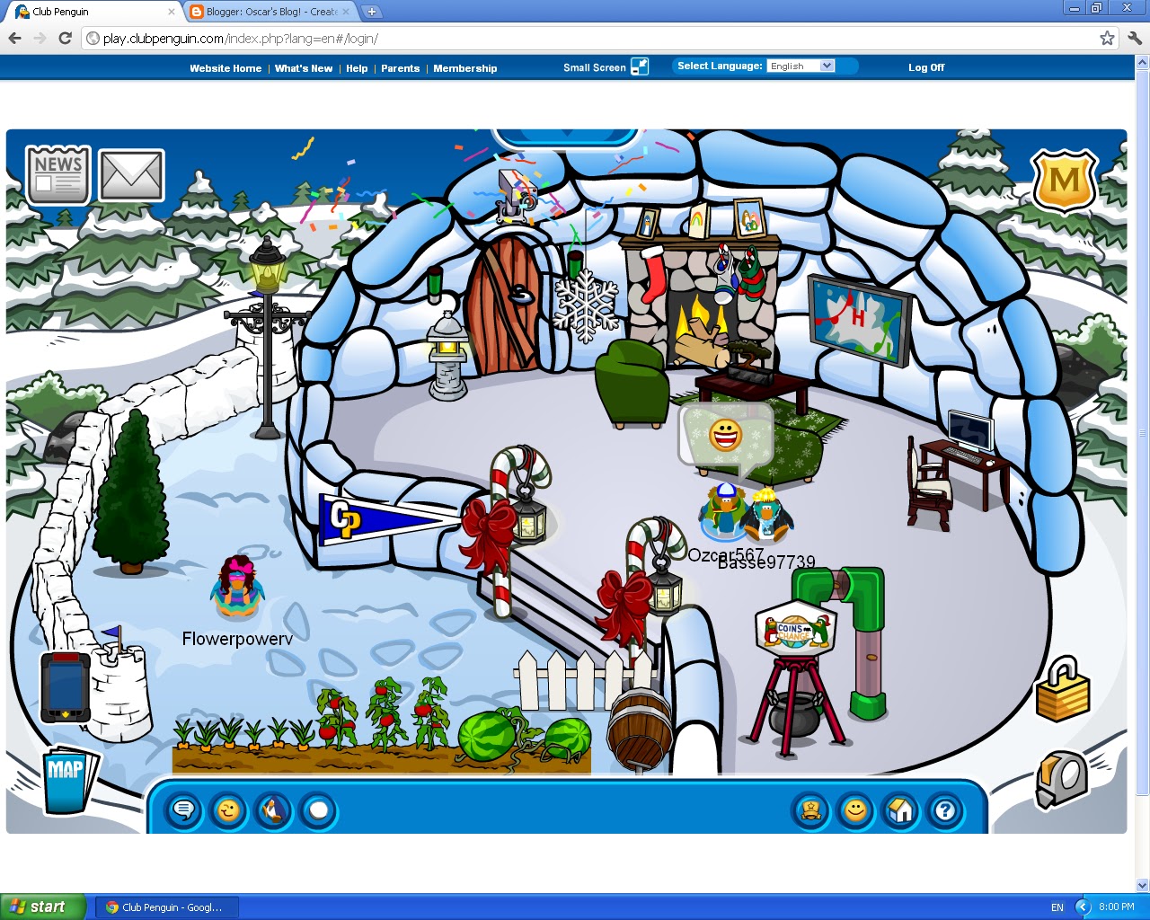 Oscar's Blog!: Igloo Party,With A friend,.