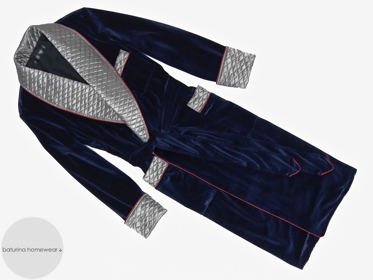 Men's Velvet Dressing Gown and Quilted Paisley Silk Robe