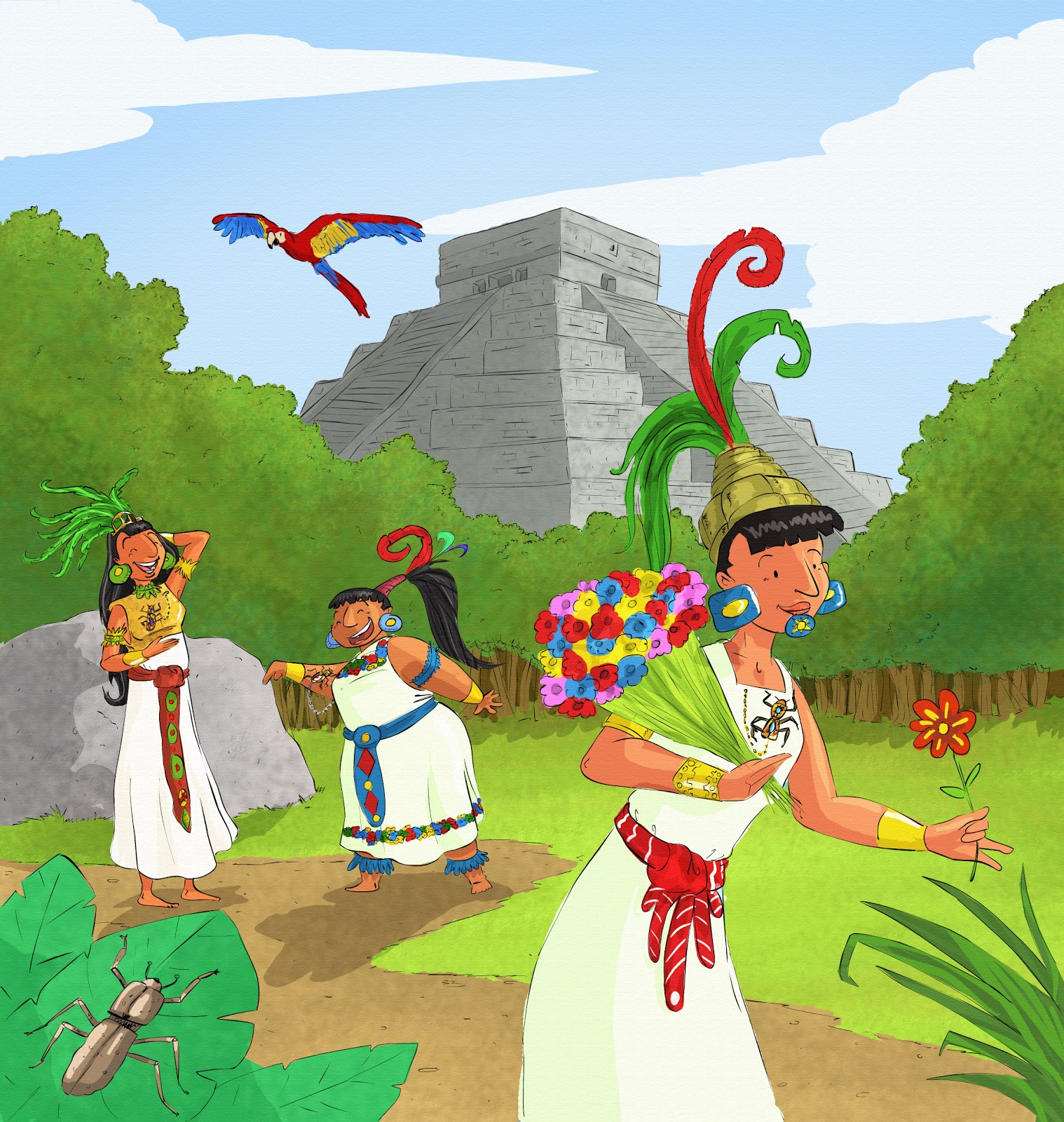 *: Ilustraciones de leyendas mayas