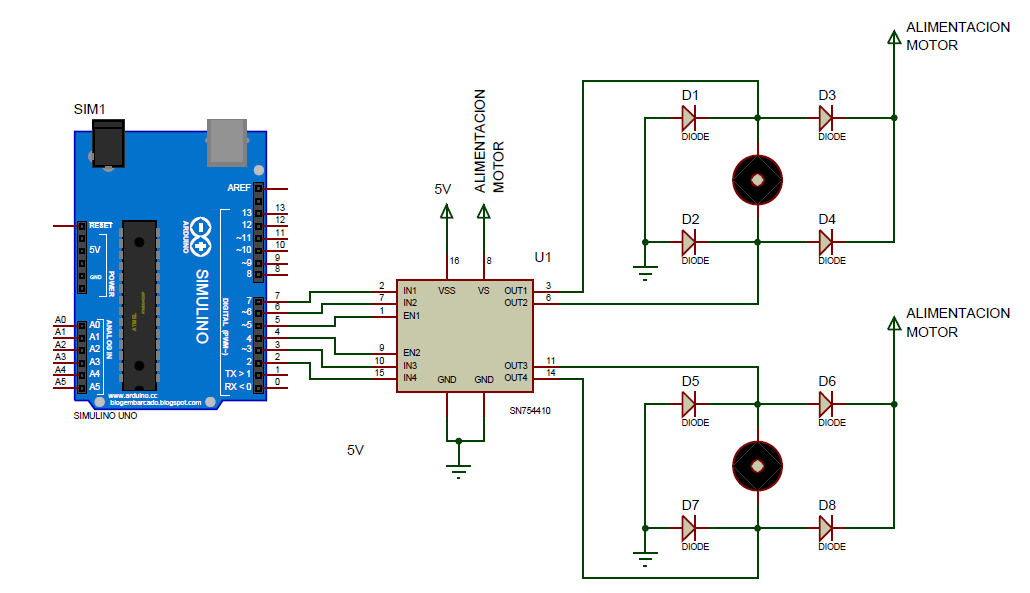 Control de motores con puente H y arduino ~ La revancha de mufaza