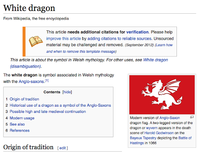 Britain is Radical: The White Dragon Flag on Wikipedia